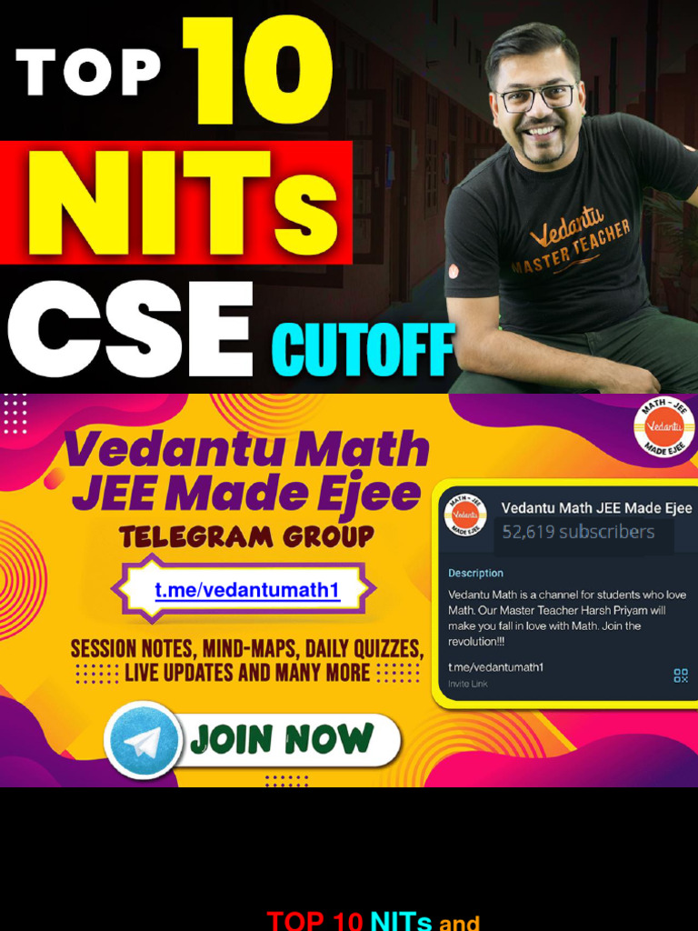 Top 10 NITs and Their Cse Wise Cutoff | PDF | Discrimination | Sexism