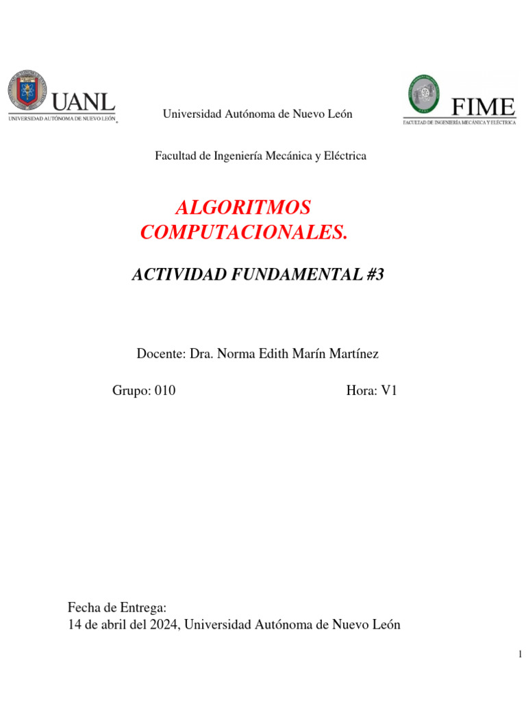 Act Fundamental 3 - Ac | PDF | Puntero (Programación de computadora) | Algoritmos y Estructuras ...