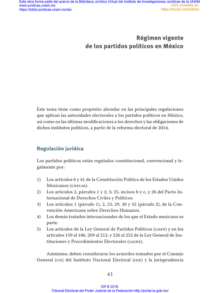Regulacion Juridica de Los Estatutos de Los Partidos Politicos | PDF | Votación | Partidos políticos