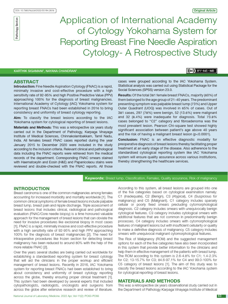 Application of International Academy of Cytology Yokohama System For ...