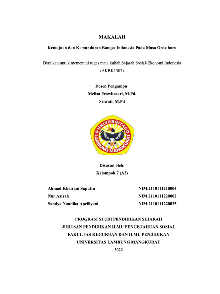 Makalah Orde Baruu | PDF