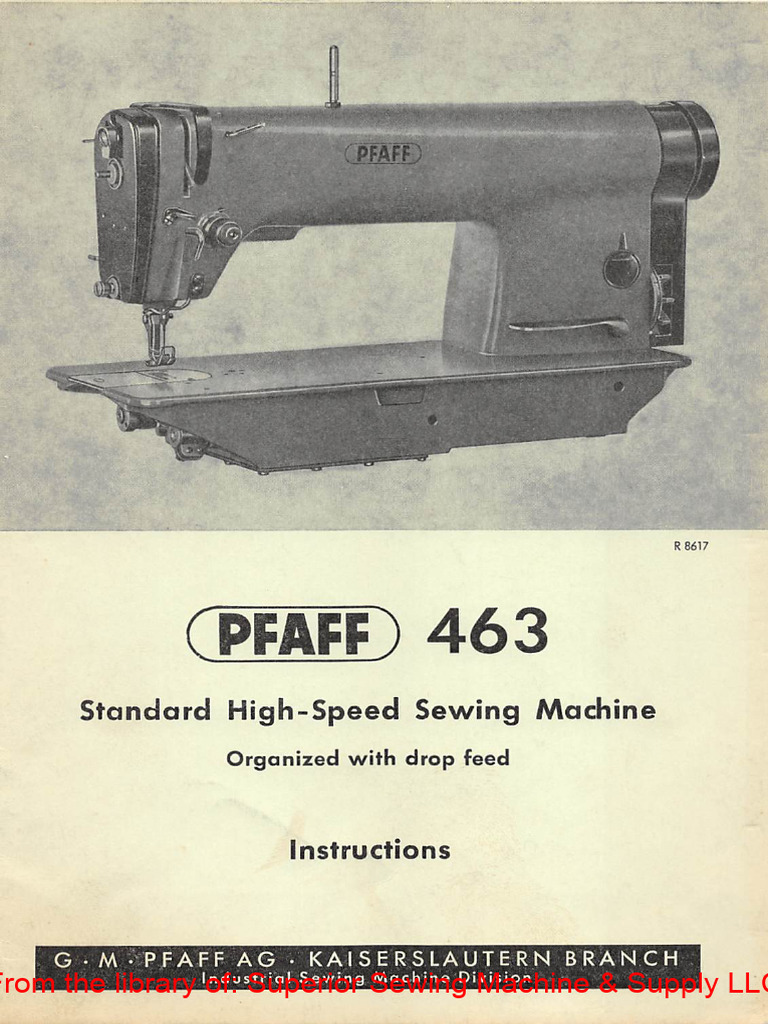 Pfaff 463 Instruction Manual | PDF | Sewing Machine | Bearing (Mechanical)