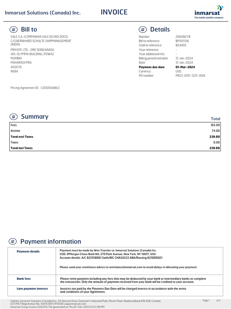 Invoice: Bill To Details | Download Free PDF | Telecommunications ...