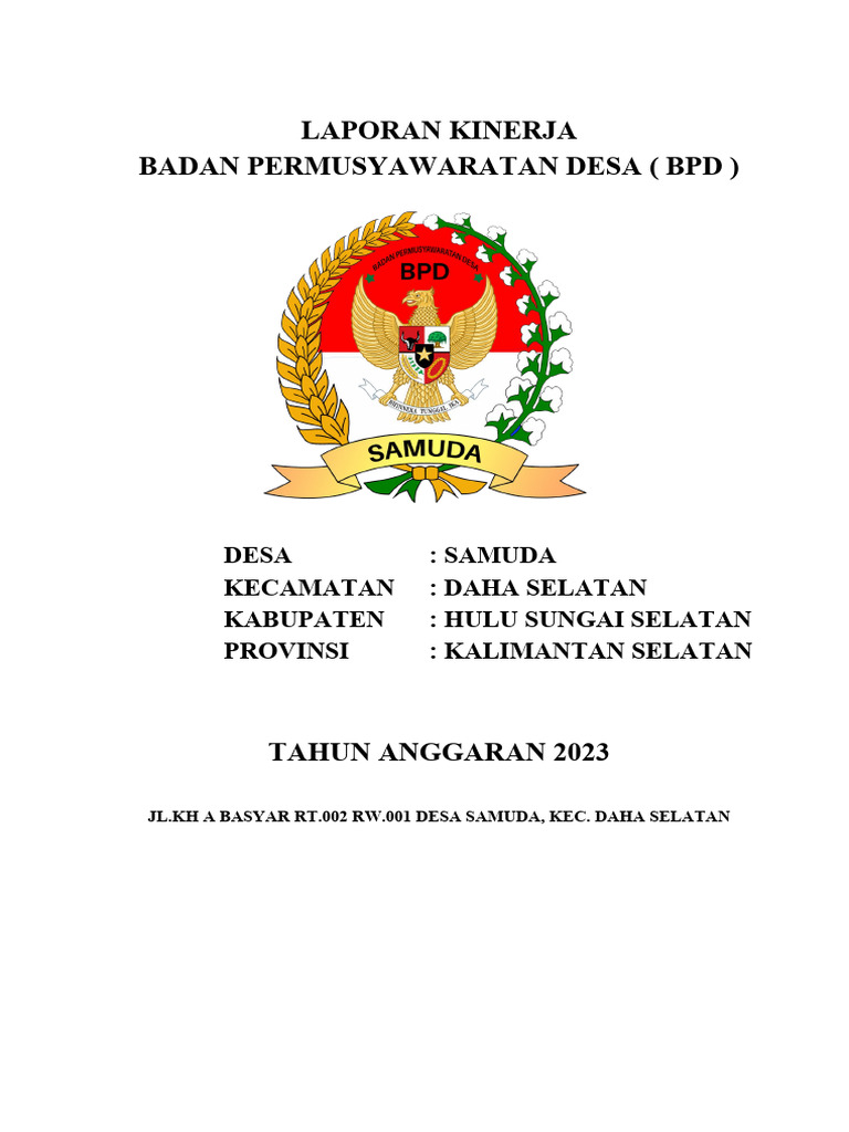 Laporan Kinerja BPD Samuda 2023 | PDF