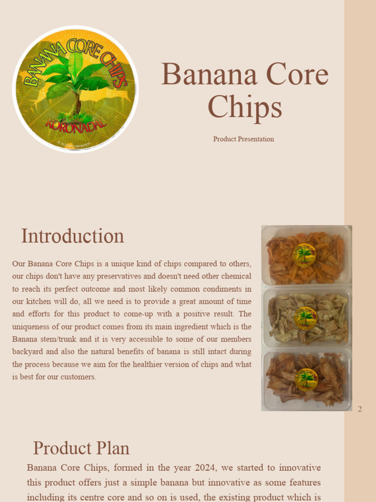 Banana Core Chips: Product Presentation | PDF | French Fries | Banana