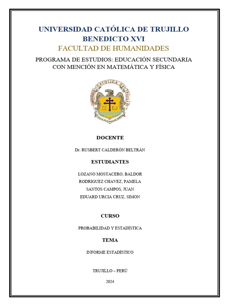 Tarea N.º04 - Grupo 03 - Prob&estadis | PDF | Estadísticas | Science