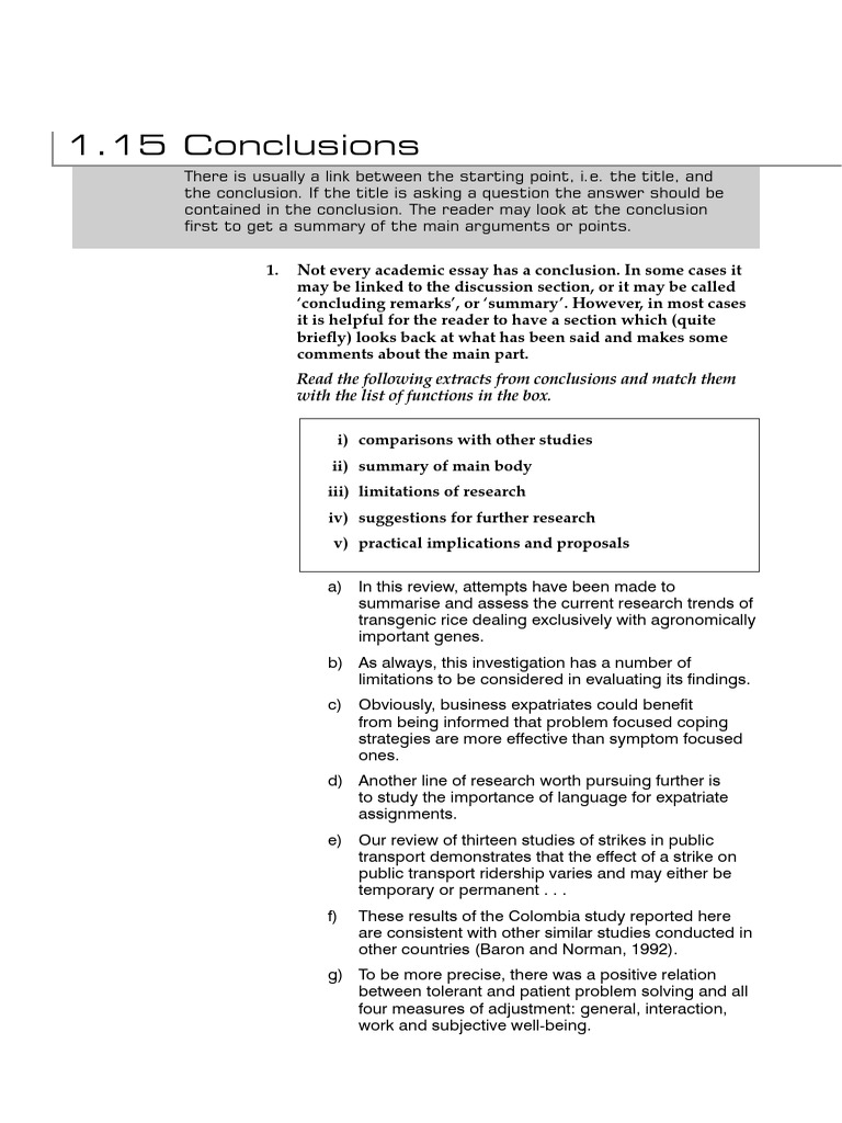 Academic Conclusion Strategies | PDF | Distance Education | Essays
