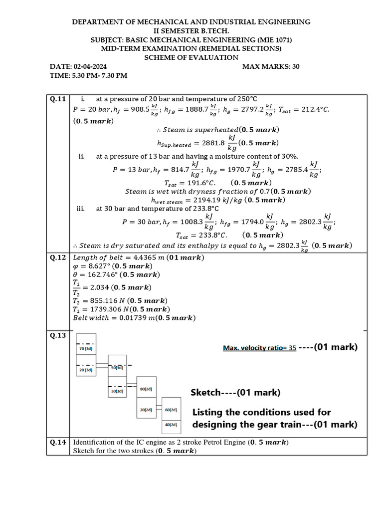 MIE 1071 PHY 02 Apr 2024 | PDF | Steam | Boiler