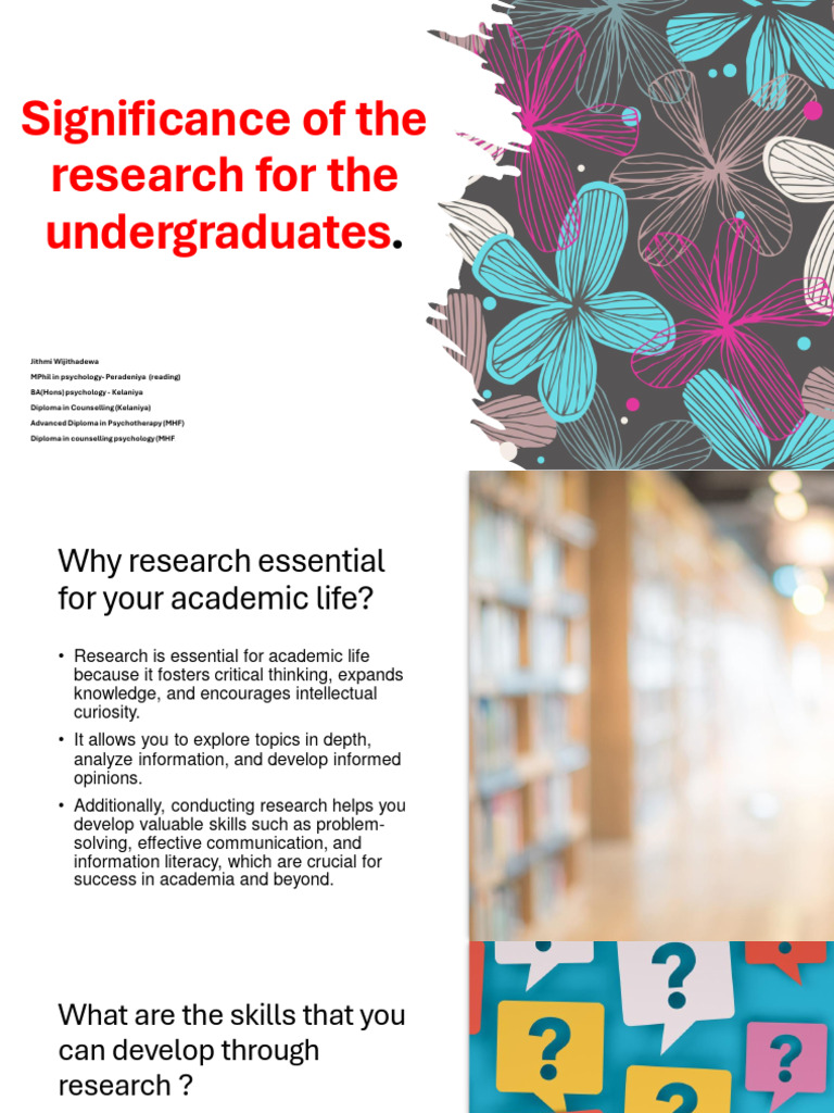 Significance of The Research For The Undergraduates | PDF ...