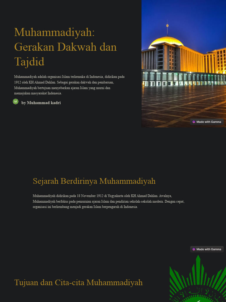 Muhammadiyah Gerakan Dakwah Dan Tajdid | PDF | Karier & Perkembangan