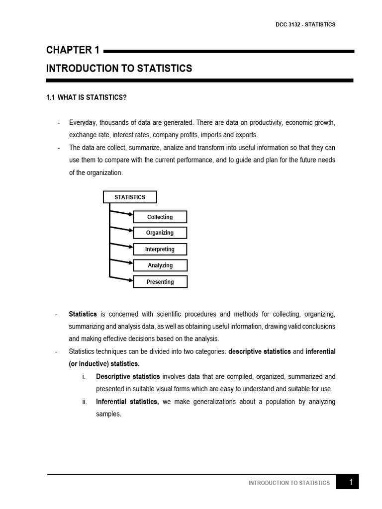 Chapter 1 - Intoduction To Statistics | PDF | Statistics | Data