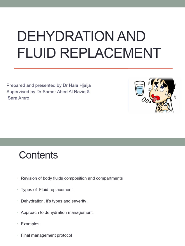 Dehydration and Fluid Replacement | PDF | Dehydration | Saline (Medicine)