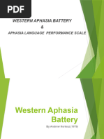 (WAB) Western Aphasia Battery - Bedside Record Form | PDF