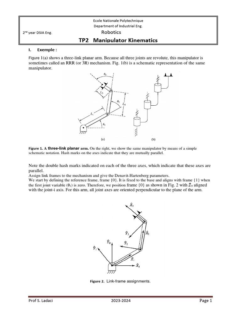 DSIA2Rob24 TP2 Manipulator Kinematics | PDF | Rotation | Parameter (Computer Programming)