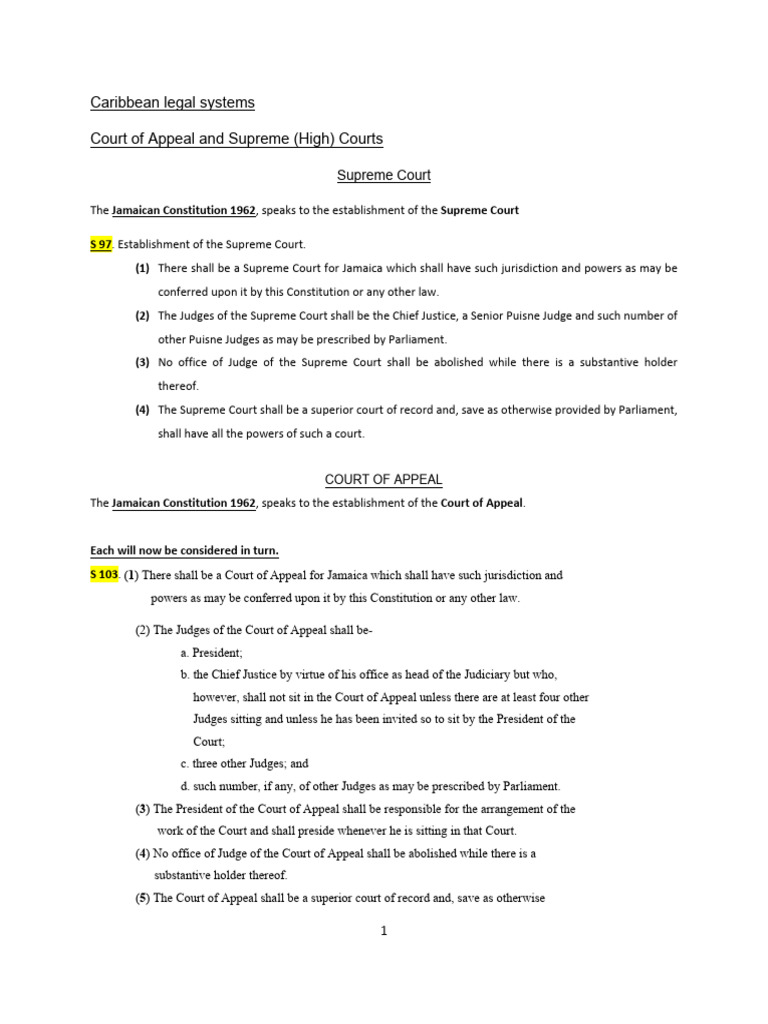 Overview of Jamaican Court System | PDF | Appellate Court | Appeal
