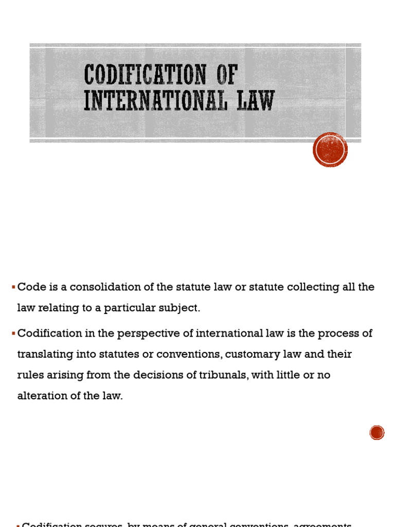 Codification of International Law | PDF | International Law ...