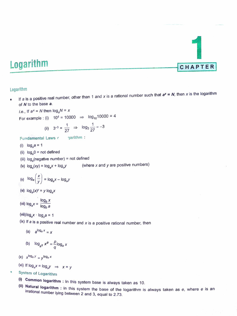 Logarithm | Download Free PDF | Logarithm | Mathematical Notation