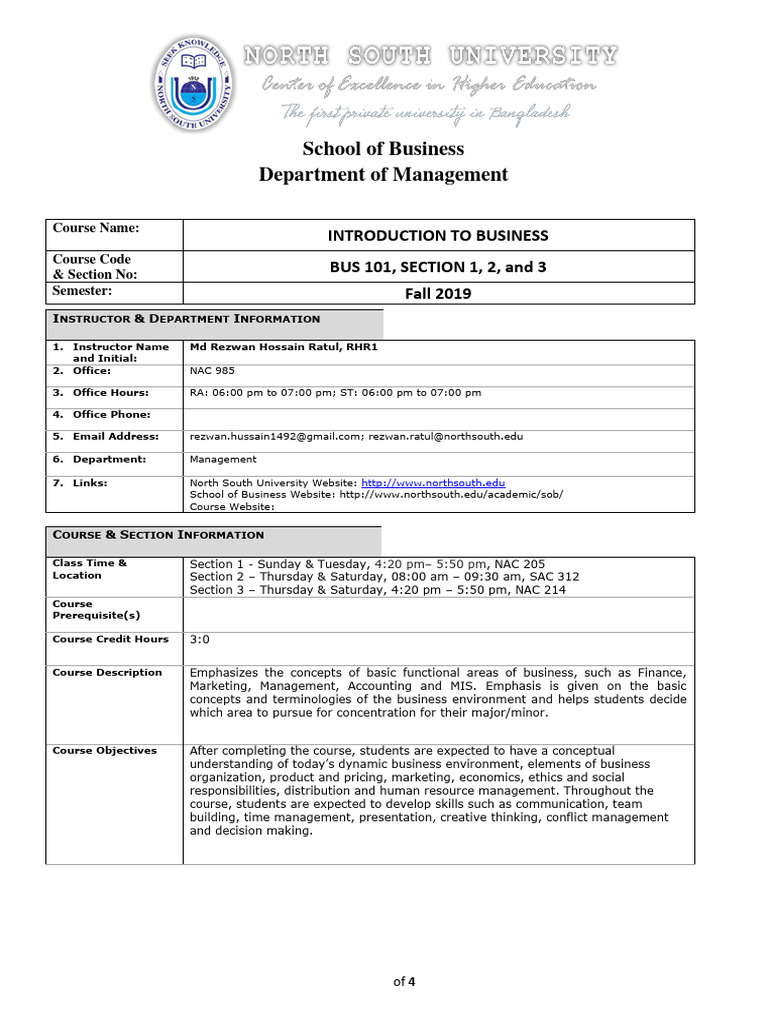 Bus 101 Introduction To Business | PDF | Academic Dishonesty