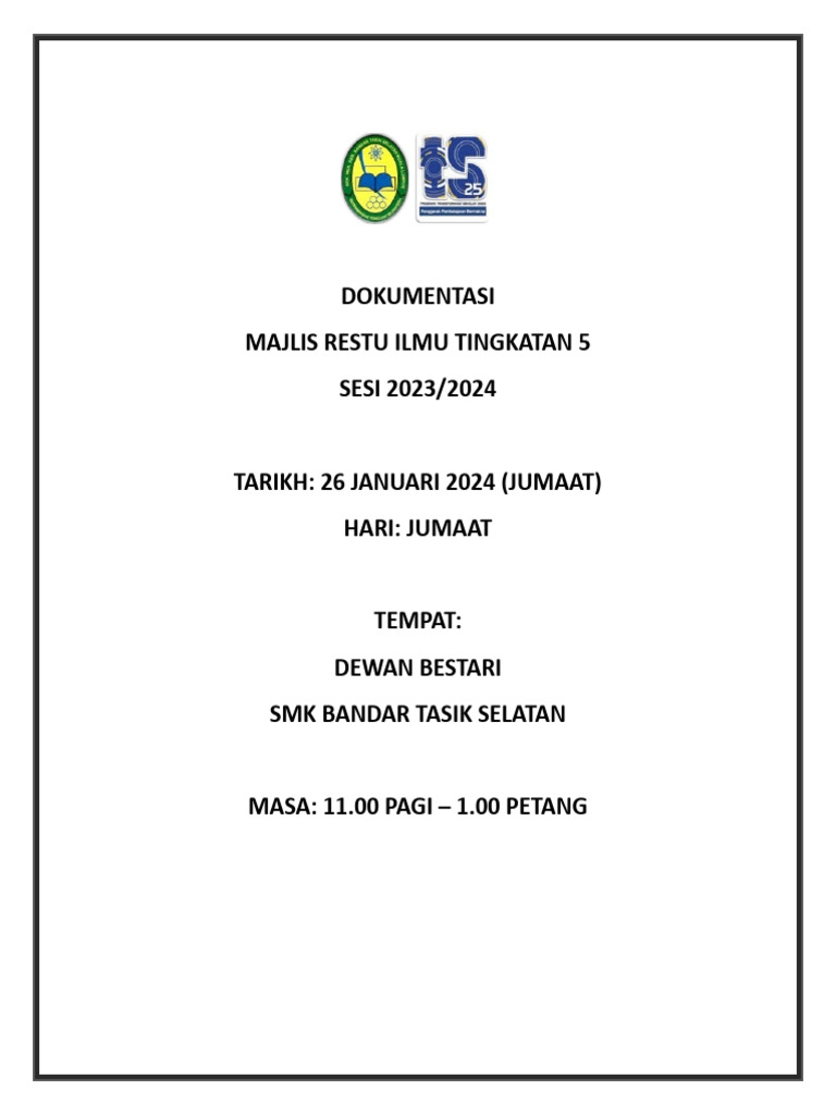 Dokumentasi Majlis Restu Ilmu | PDF