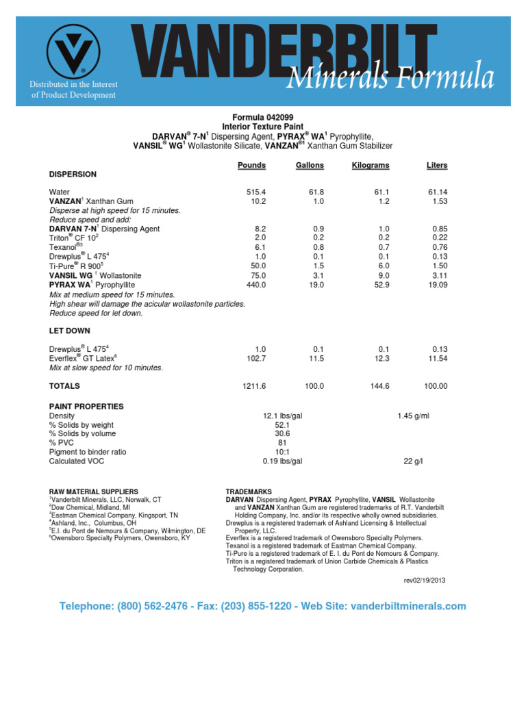 501 Formula 042099 M Web | PDF | Materials