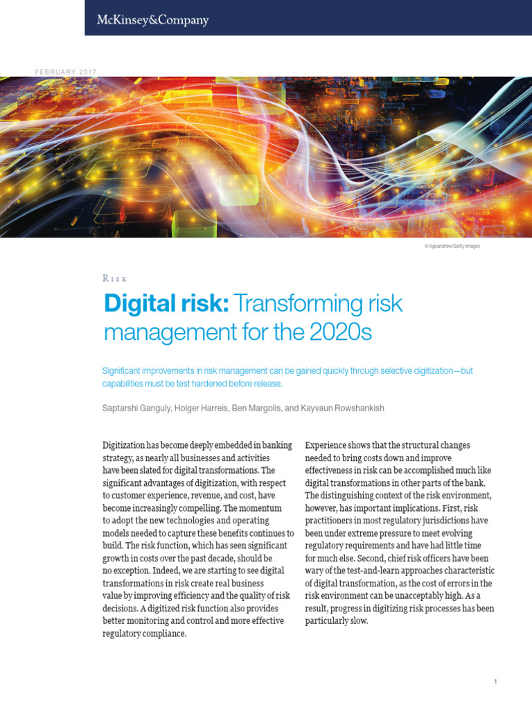 Digital Risk - Transforming Risk Management For The 2020s | PDF | Risk ...