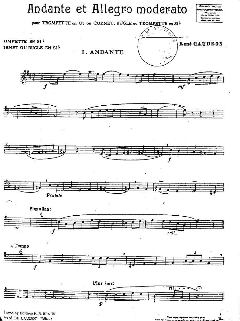 Gaudron-Andante Et Allegro Moderato | PDF