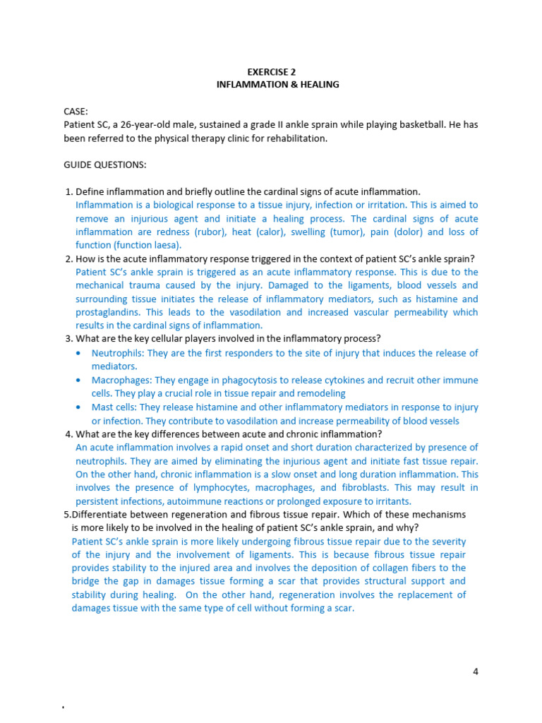 Exercise 2 | PDF | Inflammation | Healing