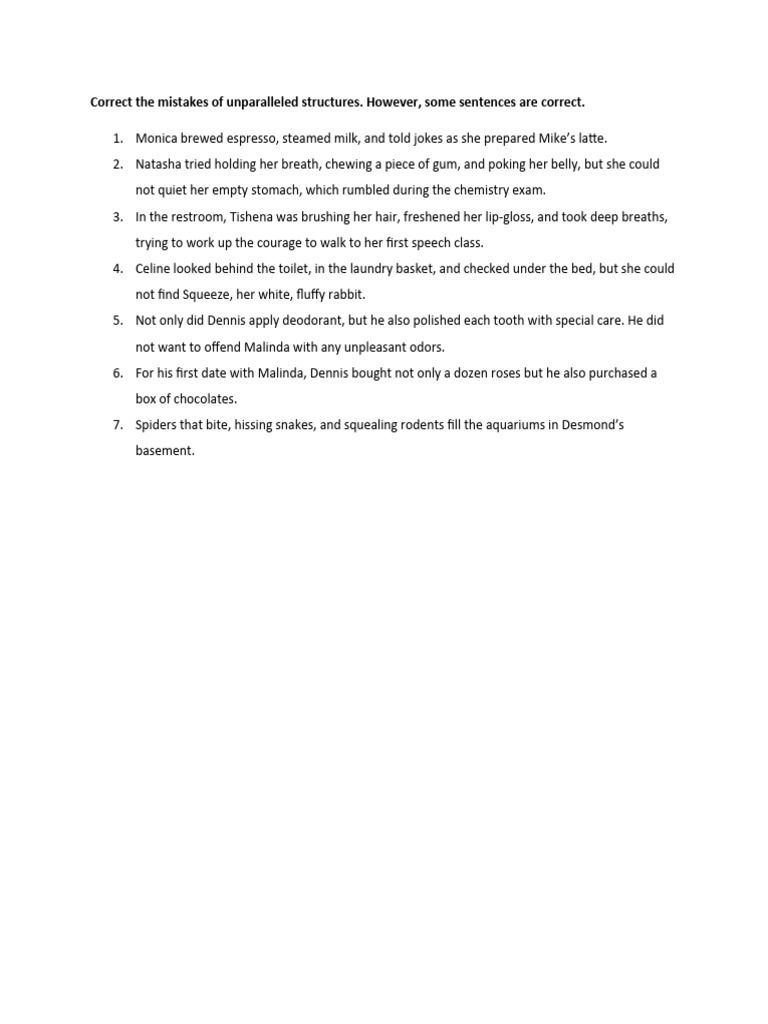 Correct The Mistakes of Unparalleled Structures | PDF