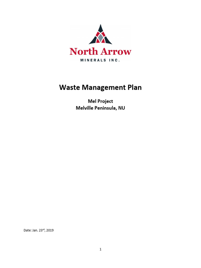 North Arrow Minerals - Mel Project - Waste Management Plan | Download ...
