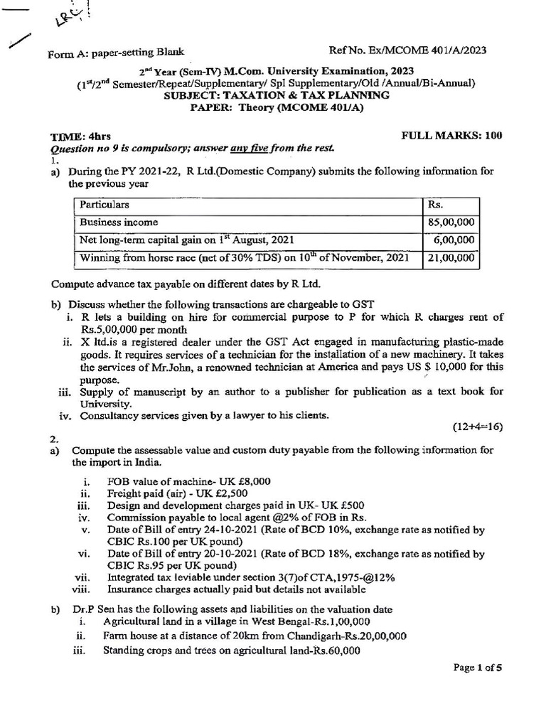 Sem - 4 - Question Paper | PDF