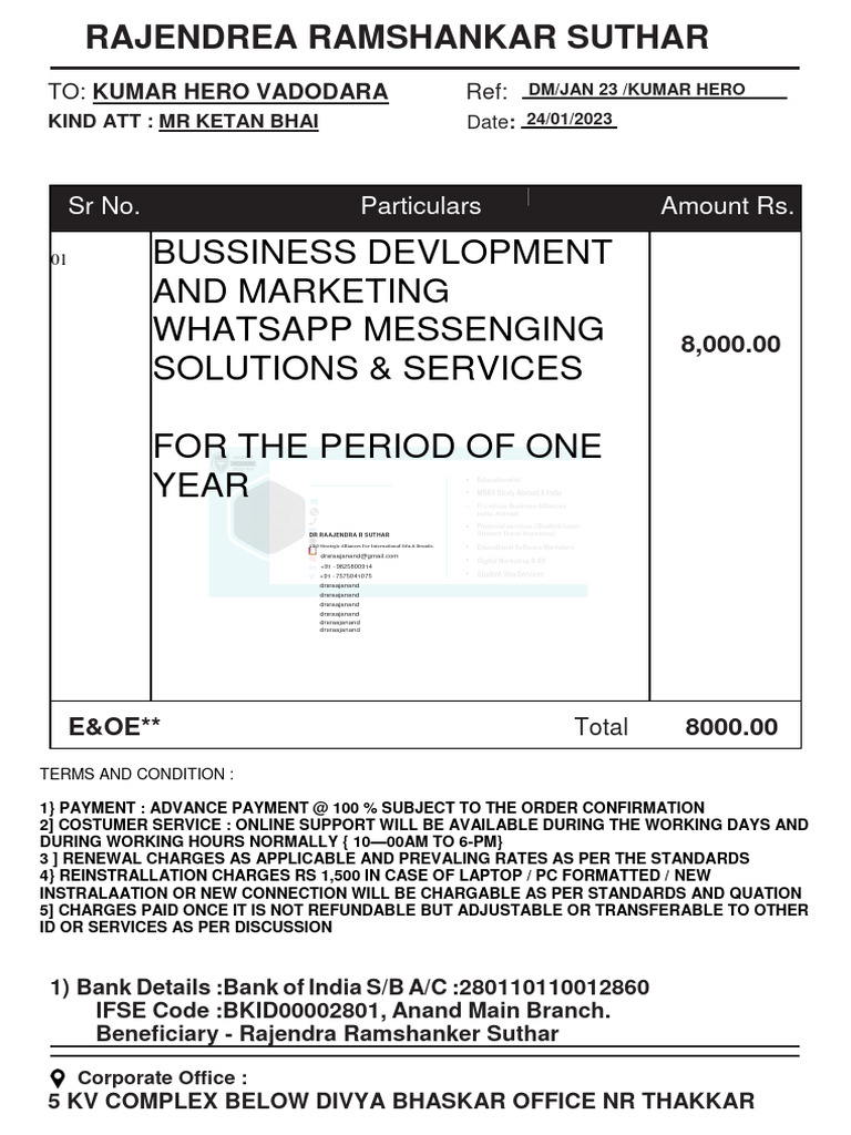 Kumar Hero Vadodra | PDF