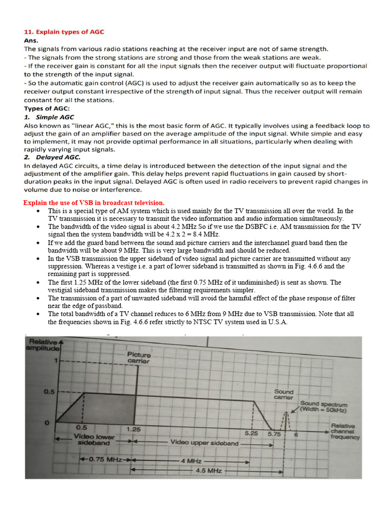 Explain The Use of VSB in Broadcast Television | PDF
