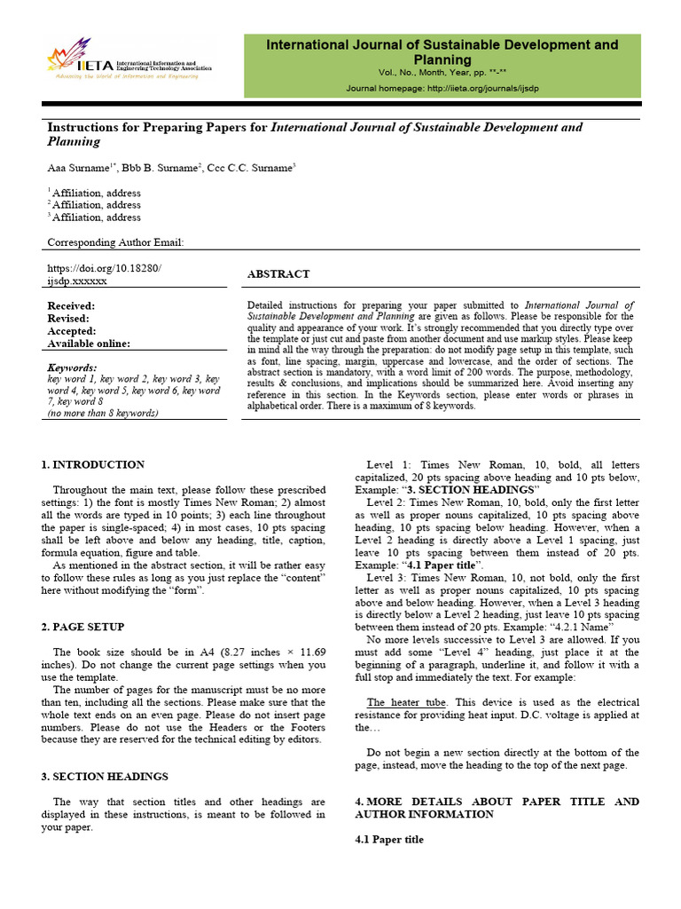 IJSDP Template | PDF | Times New Roman | Letter Case