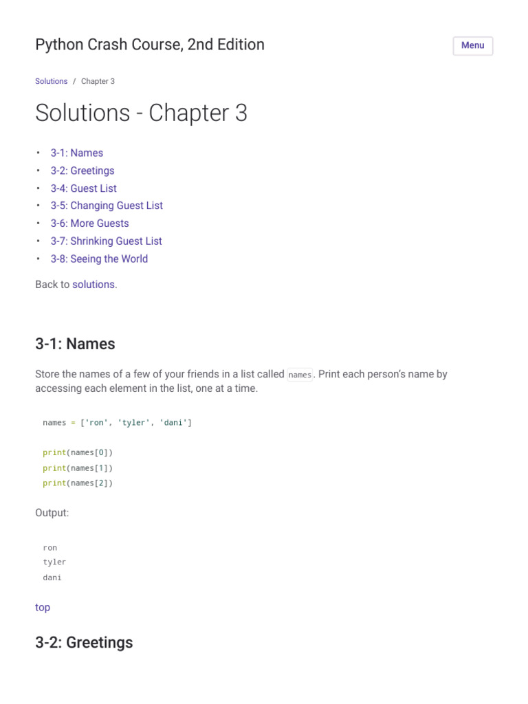 Chapter 3 - Python Crash Course, 2nd Edition | PDF | Computer Programming Chapter 3 - Python Crash Course, 2nd Edition | PDF | Computer Programming
