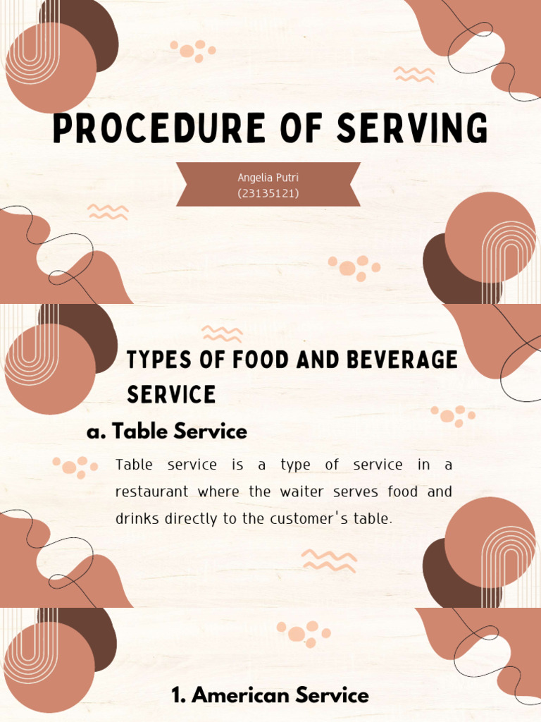 Procedure of Serving Angelia Putri (23135121) | PDF | Restaurants ...