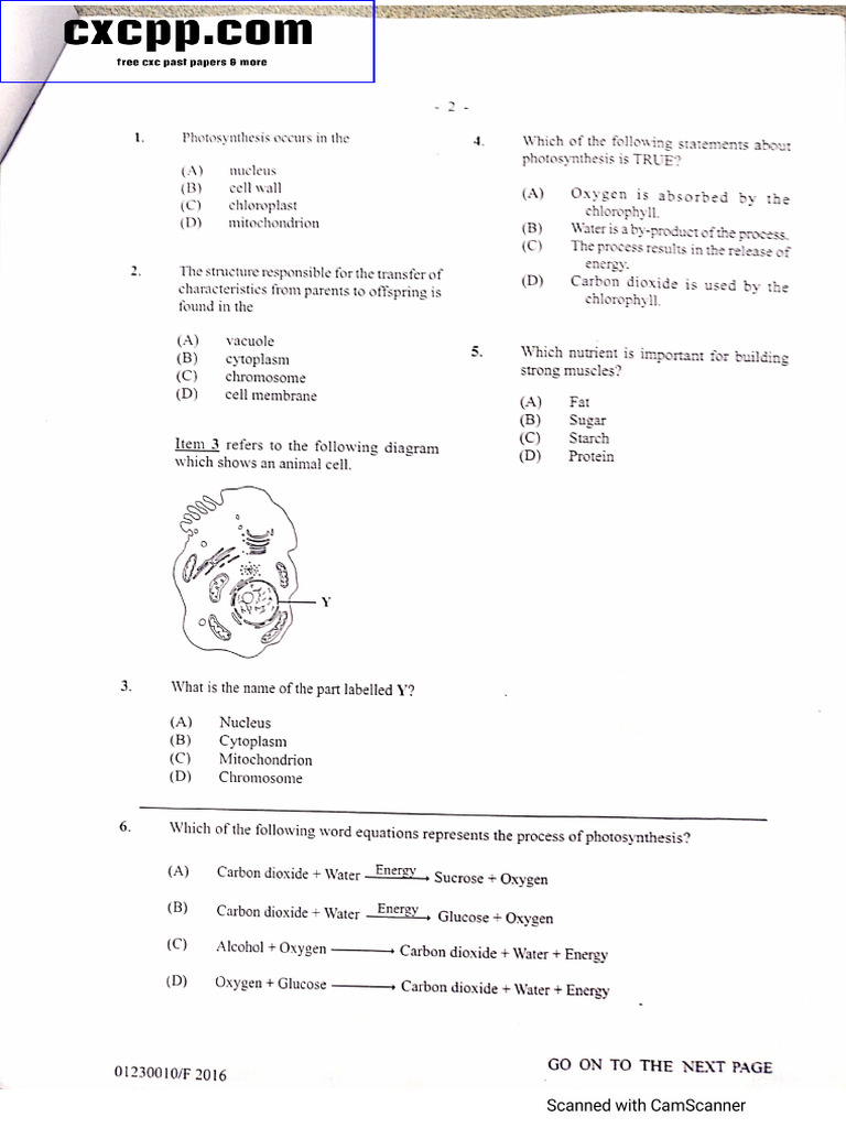 CSEC Intergrated Science P1 2016 | PDF
