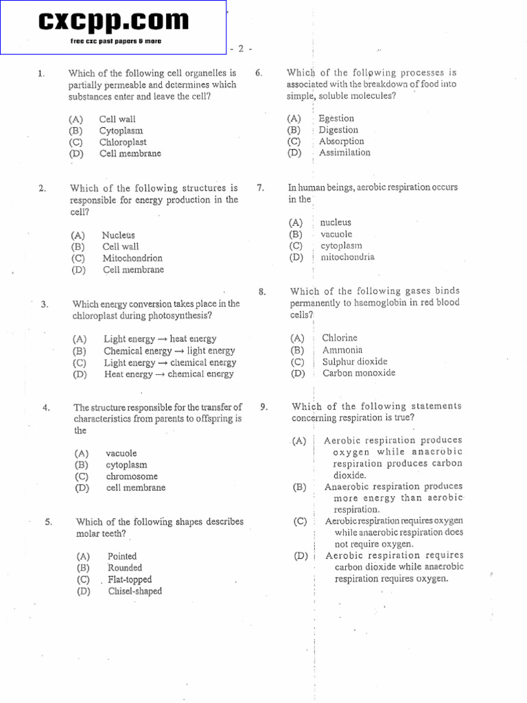 CSEC Intergrated Science P1 2015 | PDF