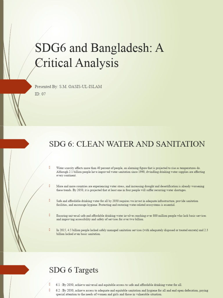 Sustainable Development Goal 6 | PDF | Natural Environment ...