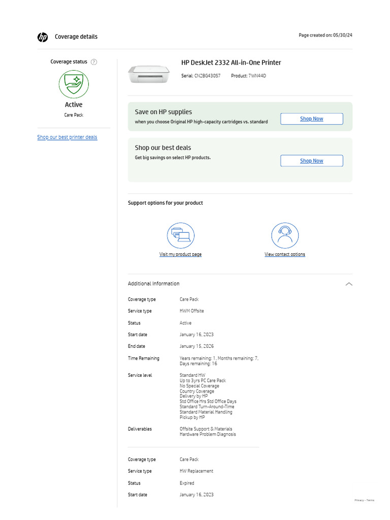 Check Your Warranty or Service Status | Download Free PDF | Office Equipment | Computing