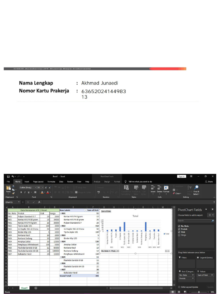 TPM 2 Membuat Visualisasi Data Dengan Pivot Chart - Akhmad Junaedi | PDF