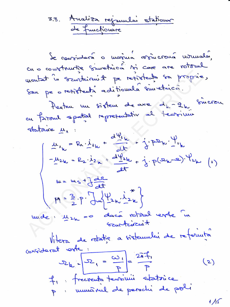 09 - AE - MAs - Regimul Stationar de Functionare | PDF | Teaching Methods & Materials