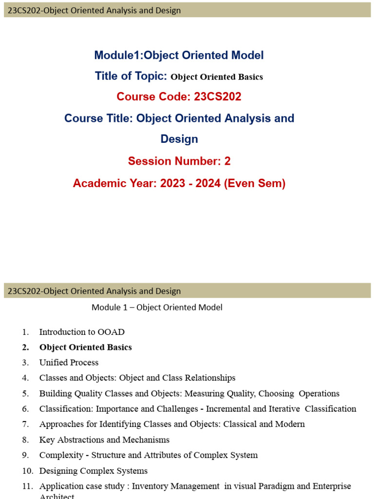 1.2 Object Oriented Basics1 | PDF | Object Oriented Programming | Class (Computer Programming)