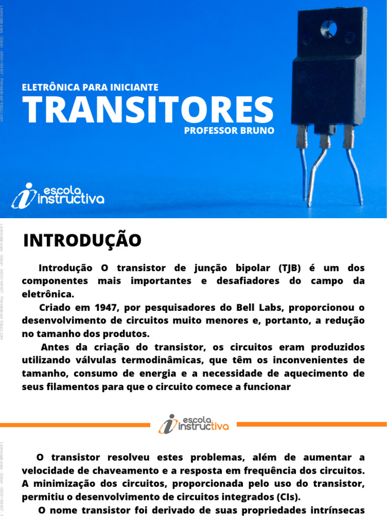 Transistores: Estrutura e Funcionamento | PDF | Diodo | Junção PN