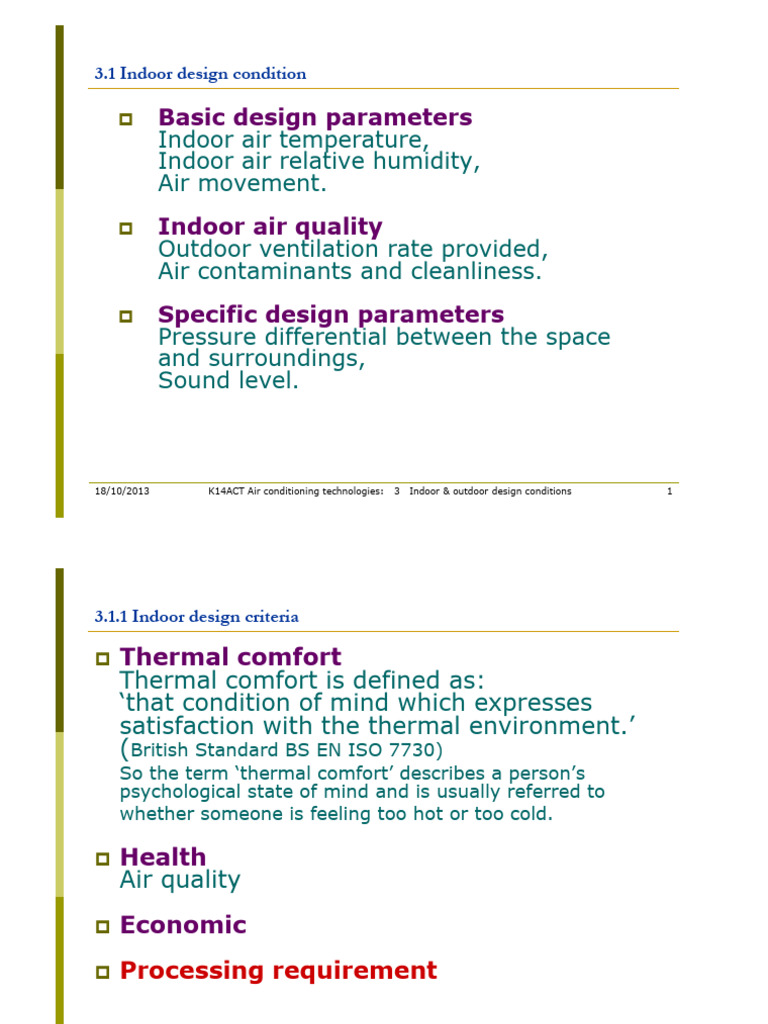 ACT Lecture 4 Handout Thermal Comfort | PDF | Humidity | Heat Transfer