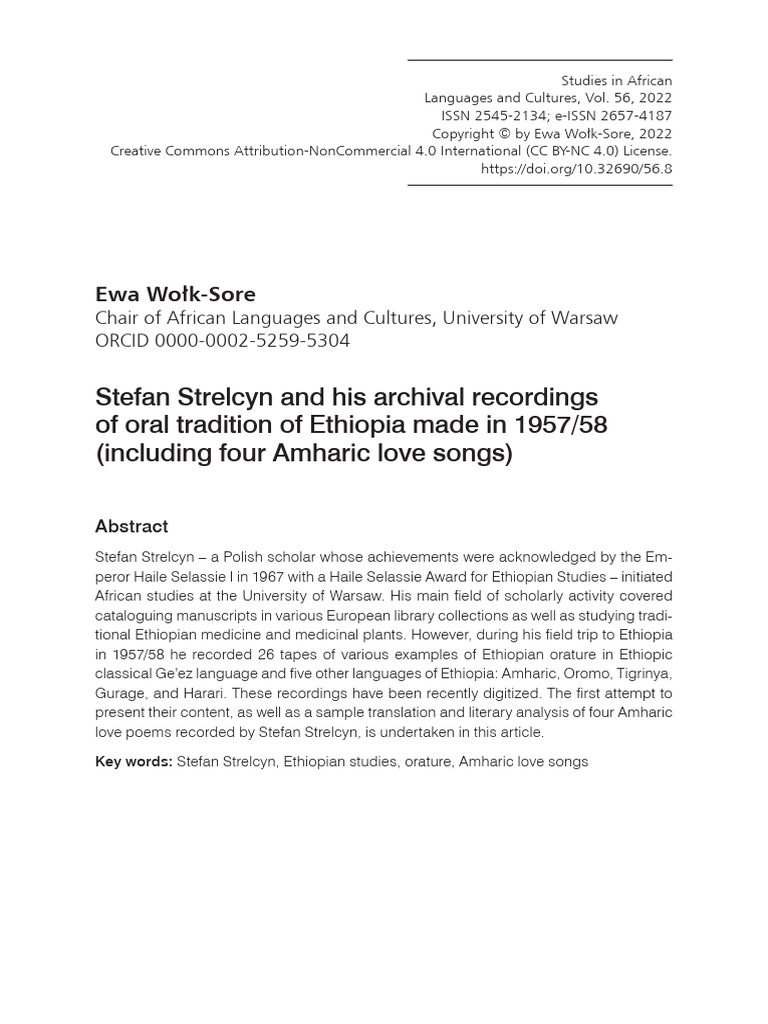 8 African Hum 56 | PDF | Ethiopia | Oral Literature