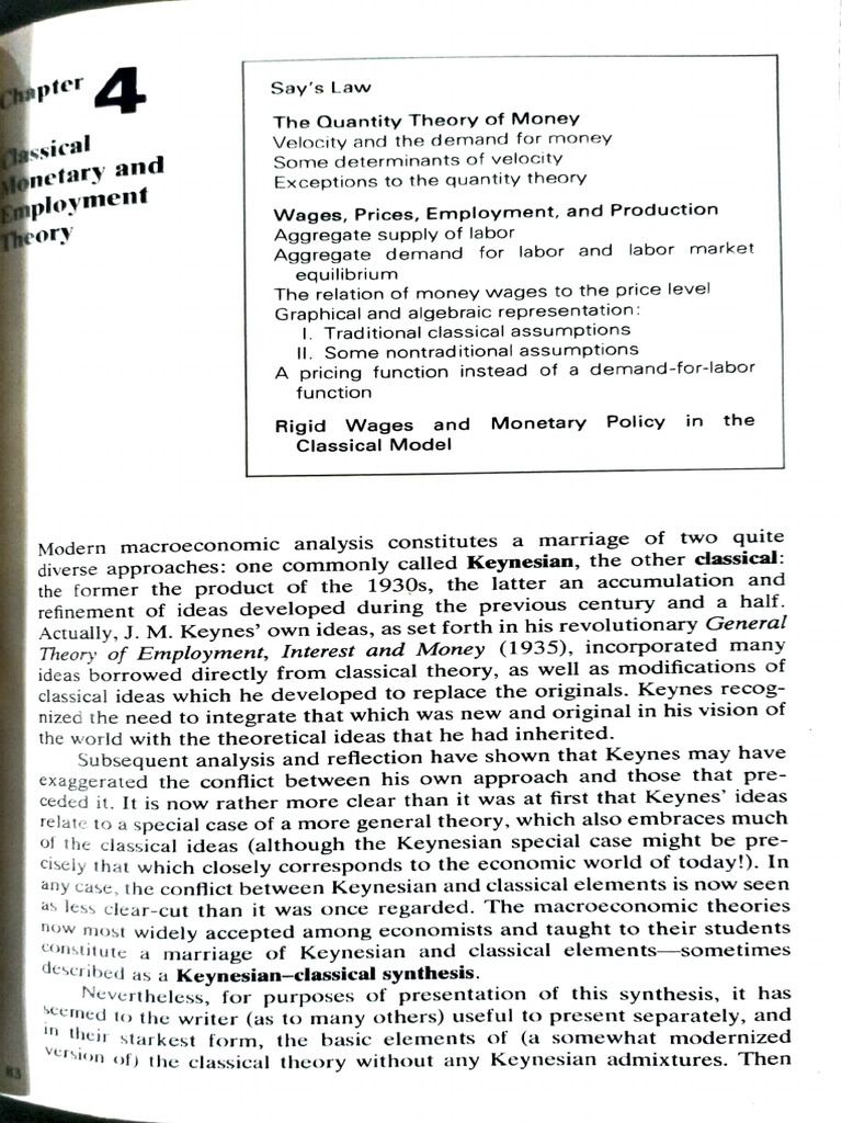 Keynes and Classical Economics Revisited | PDF | Quantity Theory Of ...