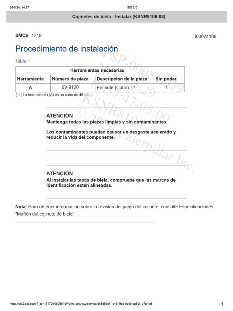 Torque de Bielas de Motor c6.4 | PDF | Rodamiento (Mecánico) | Partes ...