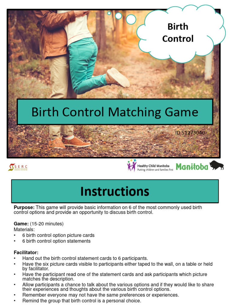 Birth Control Matching Game | PDF | Birth Control | Medical Specialties