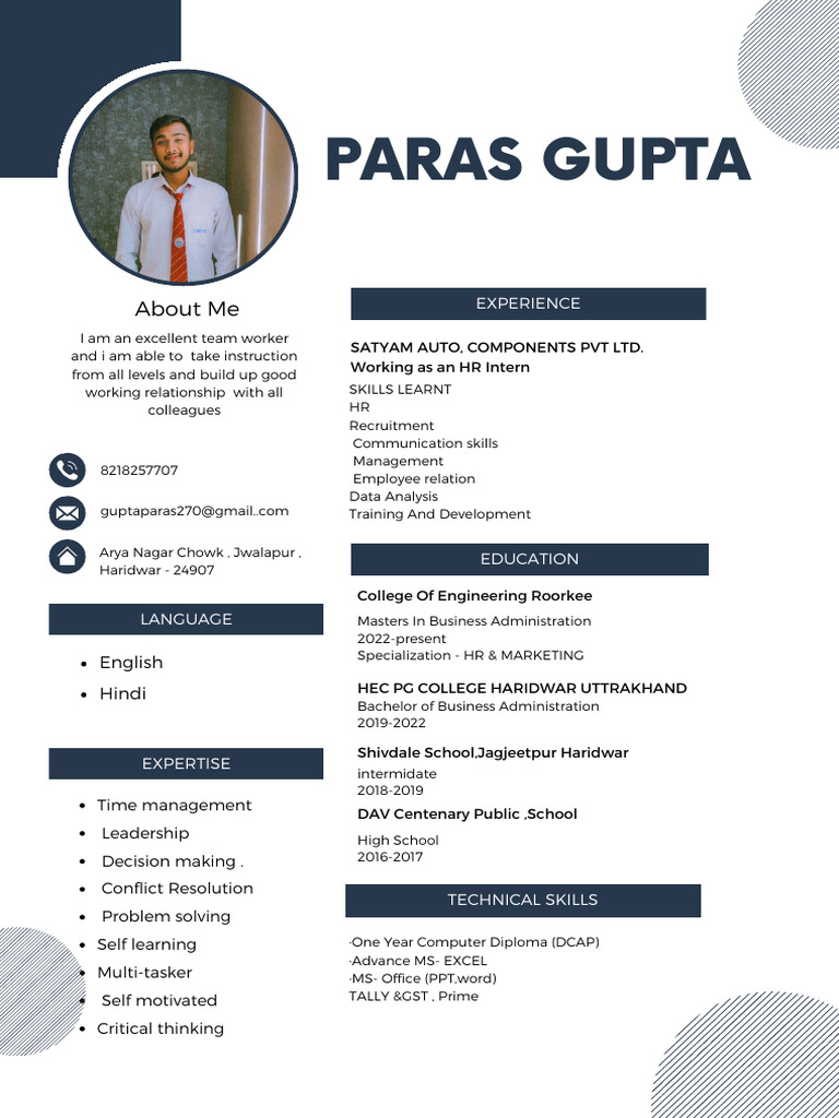 Multi-Tasker HR Intern Resume | PDF | Cognitive Science | Learning