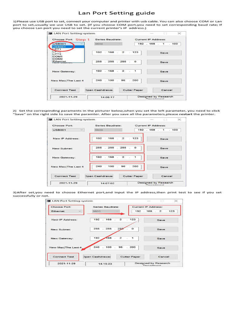 Lan Port Setting Tool Guide | PDF